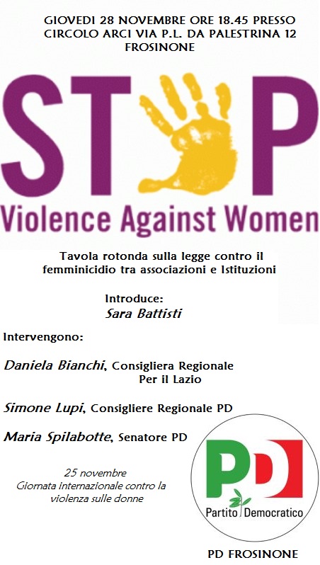 Il PD di Frosinone contro la violenza sulle donne - PD di Fontana Liri